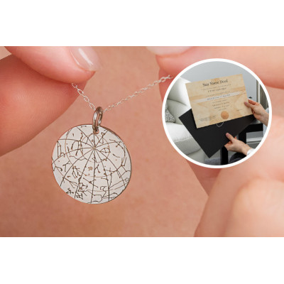 ’Silver Night’ Personalized Necklace of Your Star in the Sky